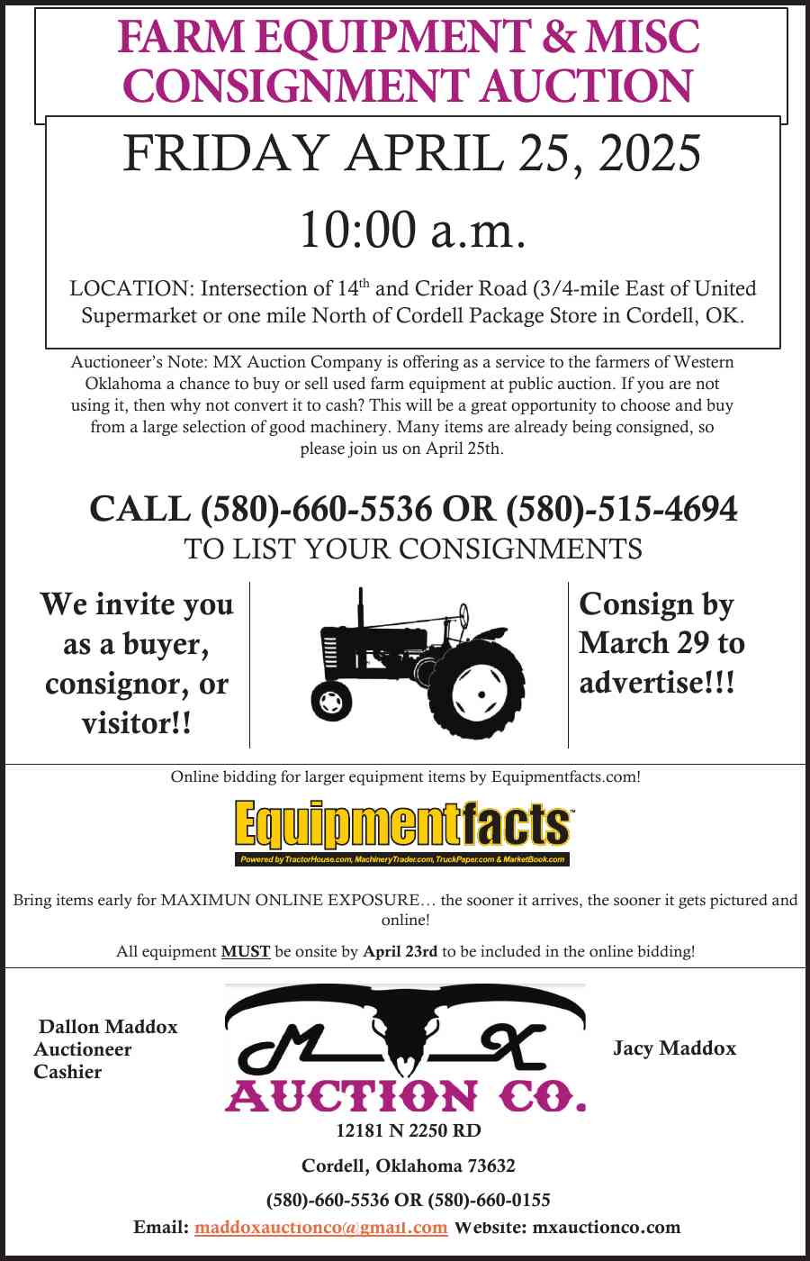 The Penny News Classifieds: Auctions - MX Auction Company – Farm ...