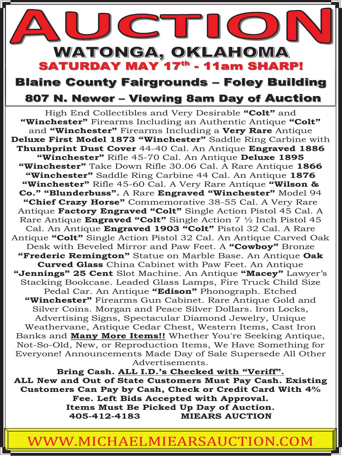 The Penny News Classifieds: Auctions - Michael Miears Rare Firearms ...